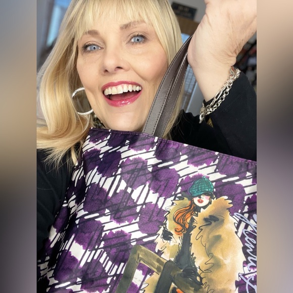 henri bendel | Bags | Henri Bendel Purple Graphic Sateen With Bendel ...